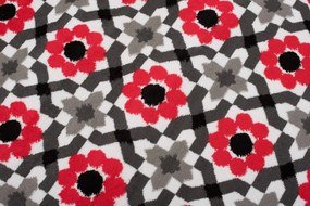Chemex Kusový koberec Maya - květiny 1 - šedý/červený Rozměr koberce: 80x150 cm