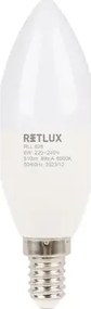 RETLUX RLL 628 C37 E14 candle 6W / 810 lm / 6500K - denní bílá / D