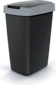 Odpadkový koš s barevným víkem, 12 l, šedá / černá