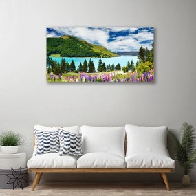 Obraz na plátně Hora Les Jezero Krajina 140x70 cm