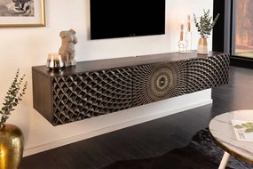 Designový závěsný TV stolek Tarragona 160 cm černé mango