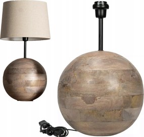 Dřevěná Lampa Boho 47 cm stojící stolní koule noční stolní lampa do obývacího pokoje
