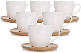 Orion Dárková sada porcelánových šálků s podšálky WHITELINE, 6 ks