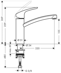 Hansgrohe Focus - Dřezová baterie stojánková, chrom 31806000