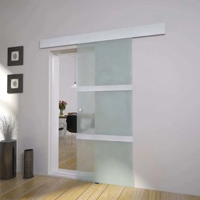 vidaXL Posuvné dveře sklo a hliník 178 cm stříbrné [60266]