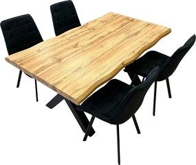 Vikio Jídelní set pro 4 osoby 140x90 cm dub-černá VJS114-41C