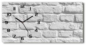 Wallmuralia Skleněné hodiny na stěnu tiché Zděná zeď 60x30 cm
