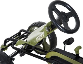 HOMCOM Motokára šlapací šlapací auto s ruční brzdou Nastavitelné sedadlo od 3 let Zelená 105 x 54 x 61 cm | Aosom