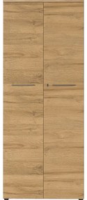 OnaDnes -20% Grafitově šedá dubová kancelářská skříň GEMA Leanor II. 197 x 80 cm