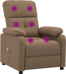 Masážní křeslo hnědé textil 289676