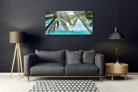akrylový obraz Palma Strom Moře Krajina 100x50 cm