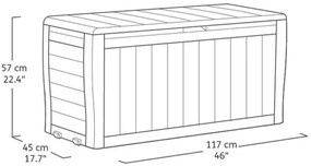 KETER MARVEL PLUS 270L Zahradní úložný box 117 x 45 x 57 cm, antracit 17202622
