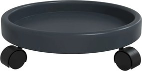 Vozíky na rostliny na kolečkách 2 ks šedé průměr 34 cm 35 kg 154609