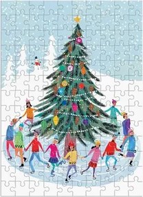GALISON Puzzle Bruslení kolem vánočního stromu / 130 dílků