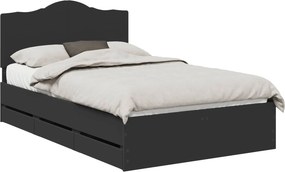 Rám postele se zásuvkou Černý 120 x 190 cm Inženýrské dřevo 3413437
