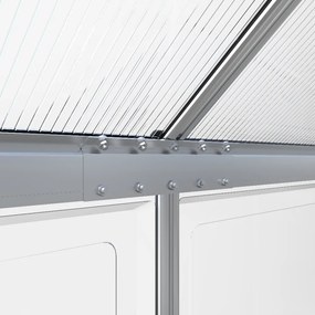 Skleník se základnou BestBerg SH-6 / 6,6 m² / 360 x 182 x 208 cm / stříbrná