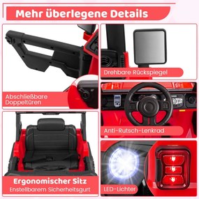 Costway Dětské elektrické auto s 2,4 G dálkovým ovládáním a USB a světlem