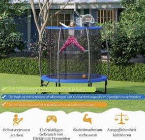 Costway Φ 244 cm venkovní trampolína s basketbalovým košem