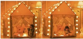Dětský stan s LED osvětlením Kruzzel 22653 růžový