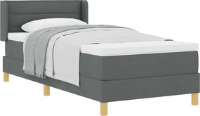 Postel s boxspringem s matrací Tmavě šedá 200 x 80 cm textil 3341196