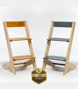 Lucas Wood Style - rostoucí židle EASY LINE zvýhodněný set 2 ks -  buk + šedá