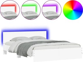 Rám postele s čelem a LED osvětlením bílý 160 x 200 cm 3207595