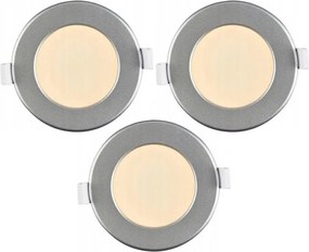 SADA 3x LED Koupelnové podhledové svítidlo LED/6W/230V IP44 stříbrná