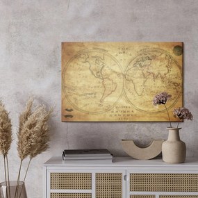 Obraz Historická Mapa Světa Z 19. Století Nedostatek Nedostatek Plátno Canvas 120x80