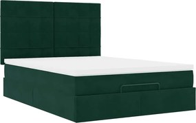 Osmanský rám postele s matracemi tmavě zelená 140x190cm samet 3313472