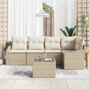 Set pohovek 6 ks Béžová polyratan 3346731
