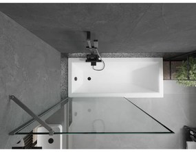 Mexen Next, 1-křídlová vanová zástěna 100 x 150 cm, 6mm čiré sklo - černý vzor, ​​broušená grafitová, 895-100-000-00-70-66
