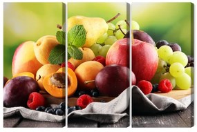 Vícedílný obraz Čerstvé Letní Ovoce Nedostatek Nedostatek Přírodní plátno 150x100