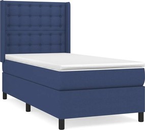 Box spring postel s matrací modrá 90x200 cm textil 3131727