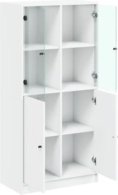 Highboard s dvířky bílý 68 x 37 x 142 cm kompozitní dřevo 3295864