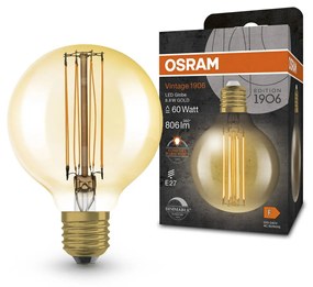 OSRAM Vintage 1906 E27 8,8W LED G80 822 dim zlatá