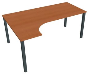 Stůl ergo oblouk pravý 180×120/80 cm - Hobis Uni UE 1800 P Dekor stolové desky: třešeň, Barva nohou: černá