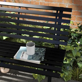 Outsunny Hliníková Zahradní Lavice pro 2 Osoby, Odolná Proti Počasí, UV-odolný Zahradní Nábytek s Designem Žaluzií, Parková Lavice s Nosností 240kg, …