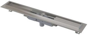 Alca - Sprchový žlab Professional Low 105 cm, s okrajem pro plný rošt, svislý odtok, nerez APZ1106-1050