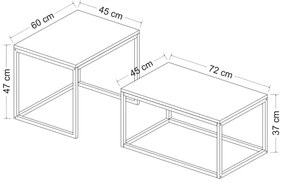 SADA 2x Konferenční stolek LEKA černá