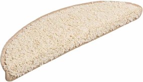 Schodové rohože 15 ks 56x17x3 cm krémové, půlkulaté 133896