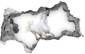 Wallmuralia Fototapeta díra na zeď Bílý arabský kůň 95x73 cm
