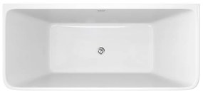 BPS-koupelny Volně stojící akrylátová vana ke stěně HYD-SOF515B 150x75 bílá, odtokový komplet chrom