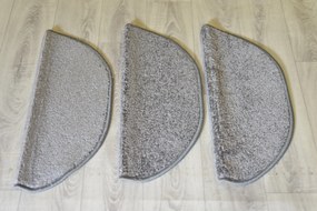 Kobercový nášlap na schody FLORYDA 30 šedý Rozměr: 65 cm x 24 cm + 3 cm (zahnutí)