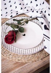 Porcelánový jídelní talíř se srdíčky Love Birds – 26x2 cm