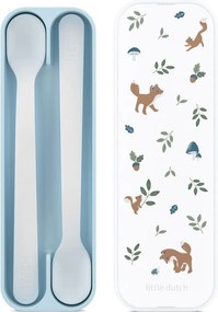 Světle modré plastové dětské lžičky v sadě 2 ks Forest Friends by Little Dutch – Mepal