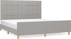 Rám postele bez matrace světle šedý 180 x 200 cm textil 3125073