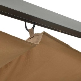 Pergola se zatahovací střechou taupe 3 x 3 m ocel 180 g/m² 312227