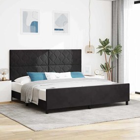 Postel s boxspringem s čelo Černá 200 x 200 cm samet 3345031