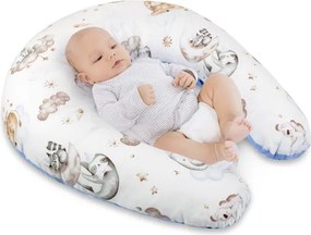 Bellatex Kojicí polštář s povlakem na zip Bílá,Béžová,Modrá 180 cm, po obvodu