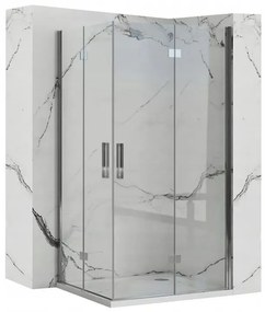 Rea Molier Double, sprchový kout se skládacími dveřmi 80(dveře) x 80(dveře), 6mm čiré sklo, chromový profil, KPL-K6368
